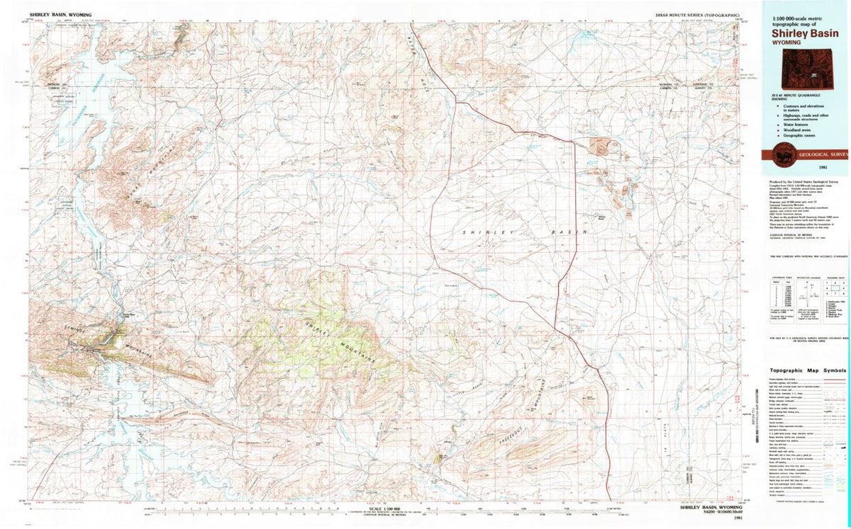 Shirley Basin, WY (1981, 100000-Scale) Map by United States Geological ...