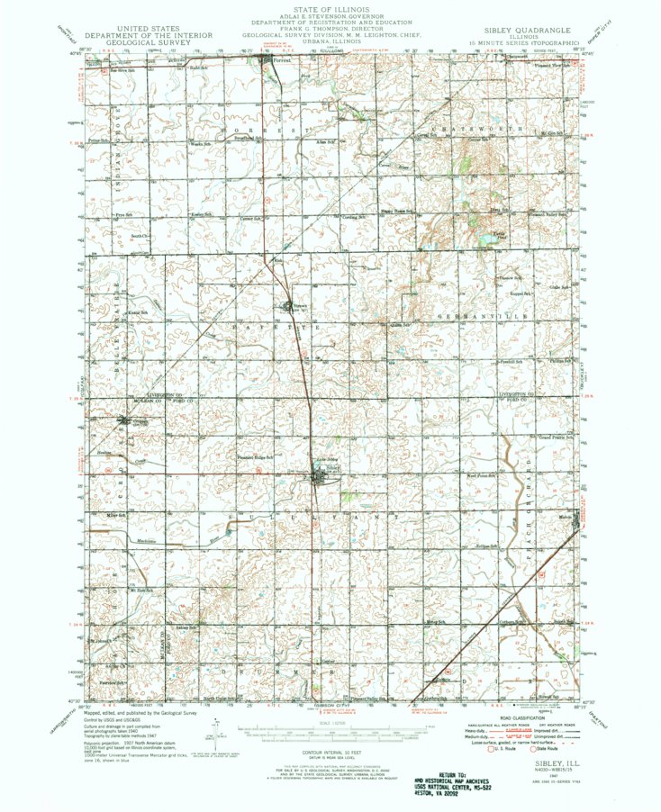 Sibley, IL (1947, 62500-Scale) Map by United States Geological Survey ...