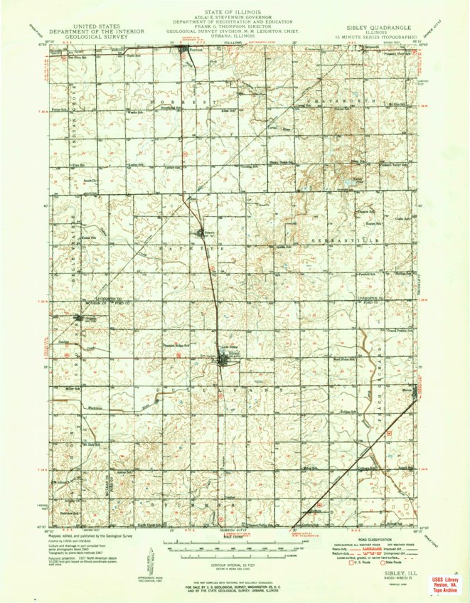 Sibley, IL (1949, 62500-Scale) Map by United States Geological Survey ...