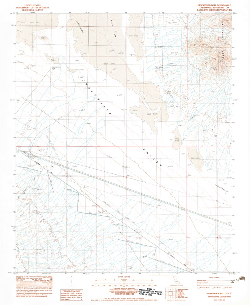 Sidewinder Well, CA (1983, 24000-Scale) Map by United States Geological ...