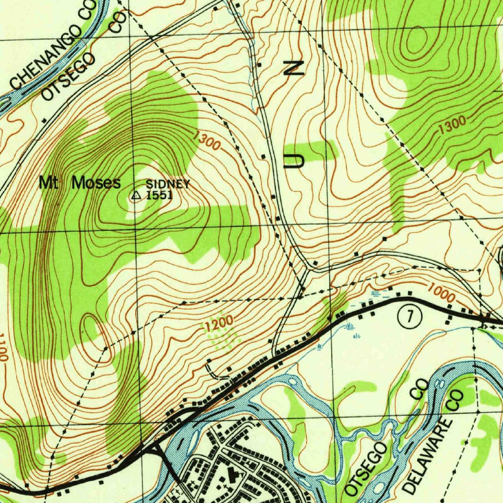 Sidney, NY (1945, 31680-Scale) Map by United States Geological Survey ...