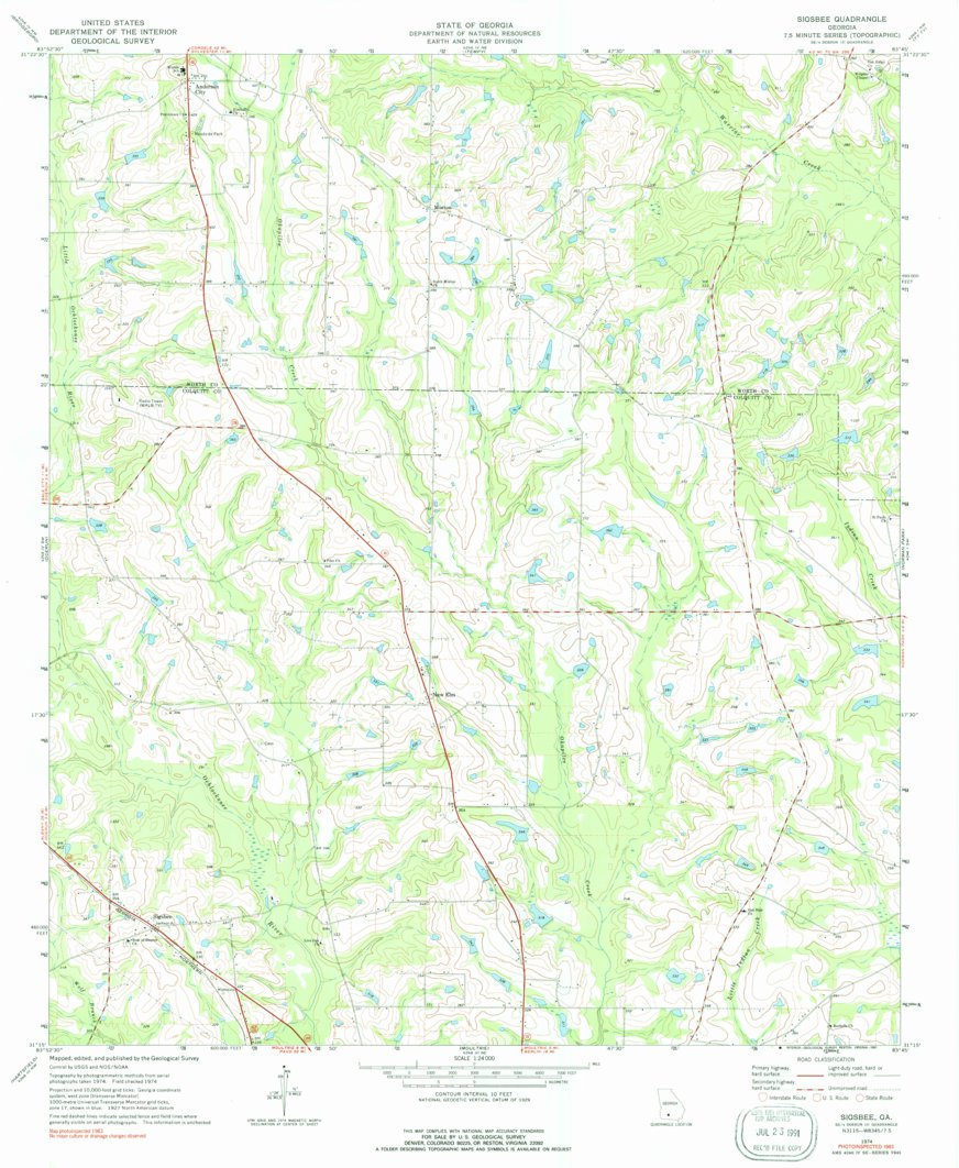 Sigsbee, GA (1974, 24000-Scale) Map by United States Geological Survey ...