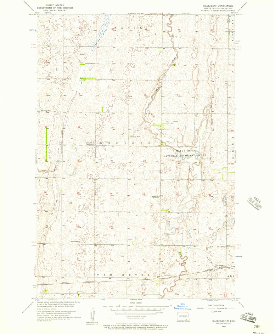 Silverleaf, ND (1956, 24000-Scale) Map by United States Geological ...