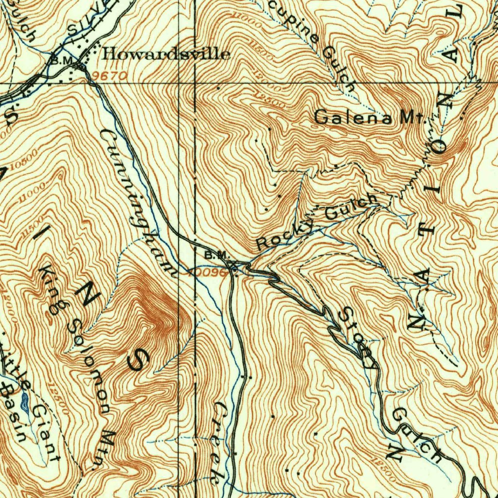 Silverton, CO (1902, 62500-Scale) Map by United States Geological ...