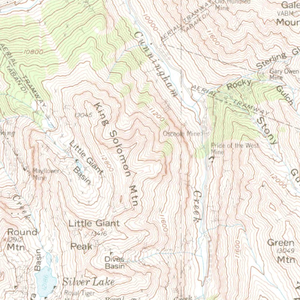 Silverton, CO (1955, 62500-Scale) Map by United States Geological ...
