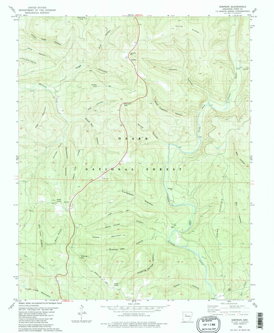 Simpson, AR (1980, 24000-Scale) Map by United States Geological Survey ...