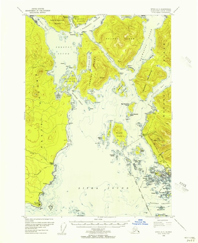 Sitka A-5, AK (1948, 63360-Scale) Map by United States Geological ...