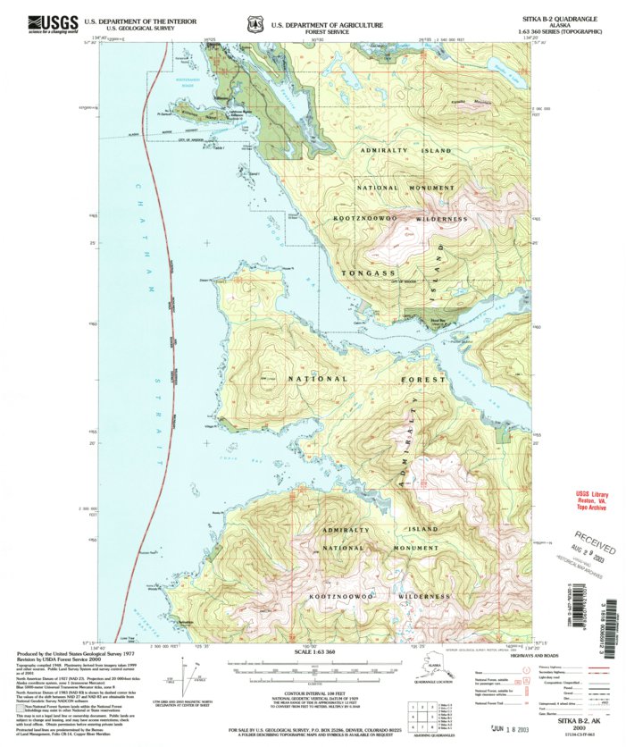 Sitka B-2, AK (2000, 63360-Scale) Map by United States Geological ...