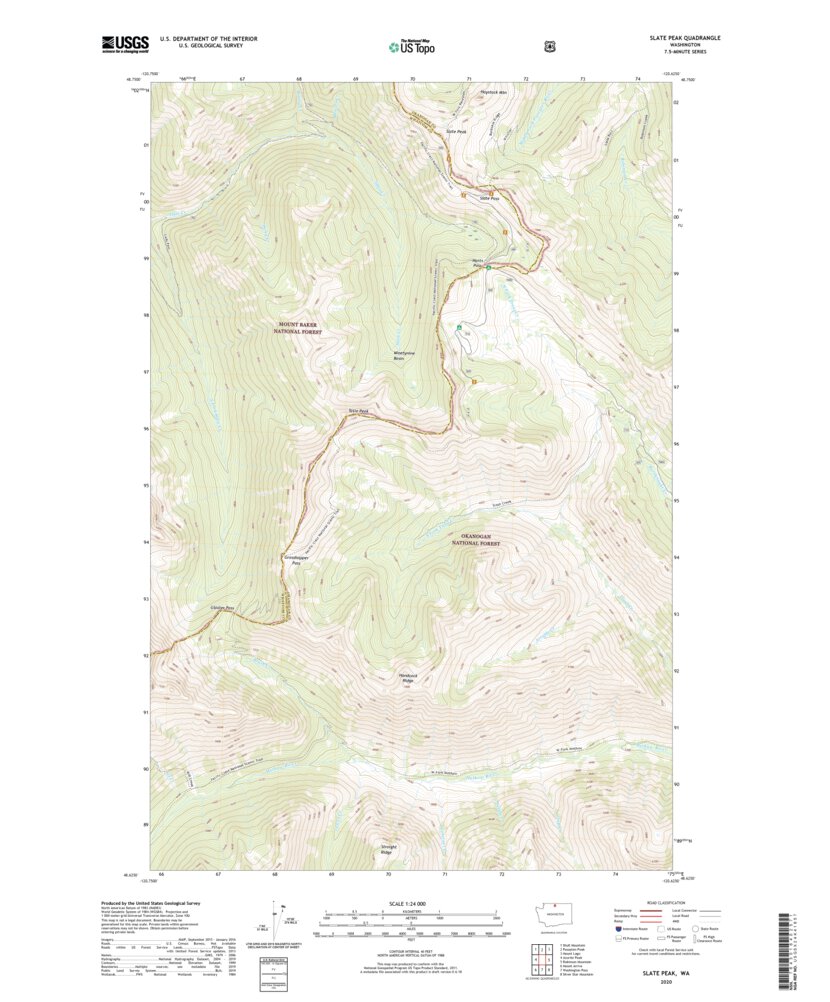 Slate Peak, WA (2020, 24000-Scale) Map by United States Geological ...
