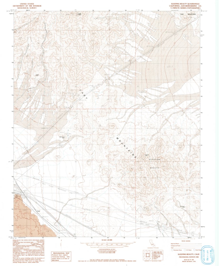 Sleeping Beauty, CA (1982, 24000-Scale) Map by United States Geological ...
