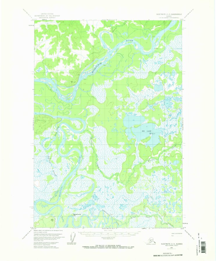 Sleetmute C-3, AK (1954, 63360-Scale) Map by United States Geological ...