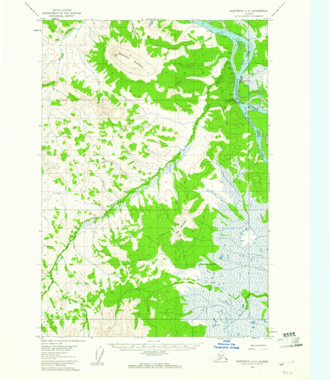 Sleetmute C-4, AK (1954, 63360-Scale) Map by United States Geological ...