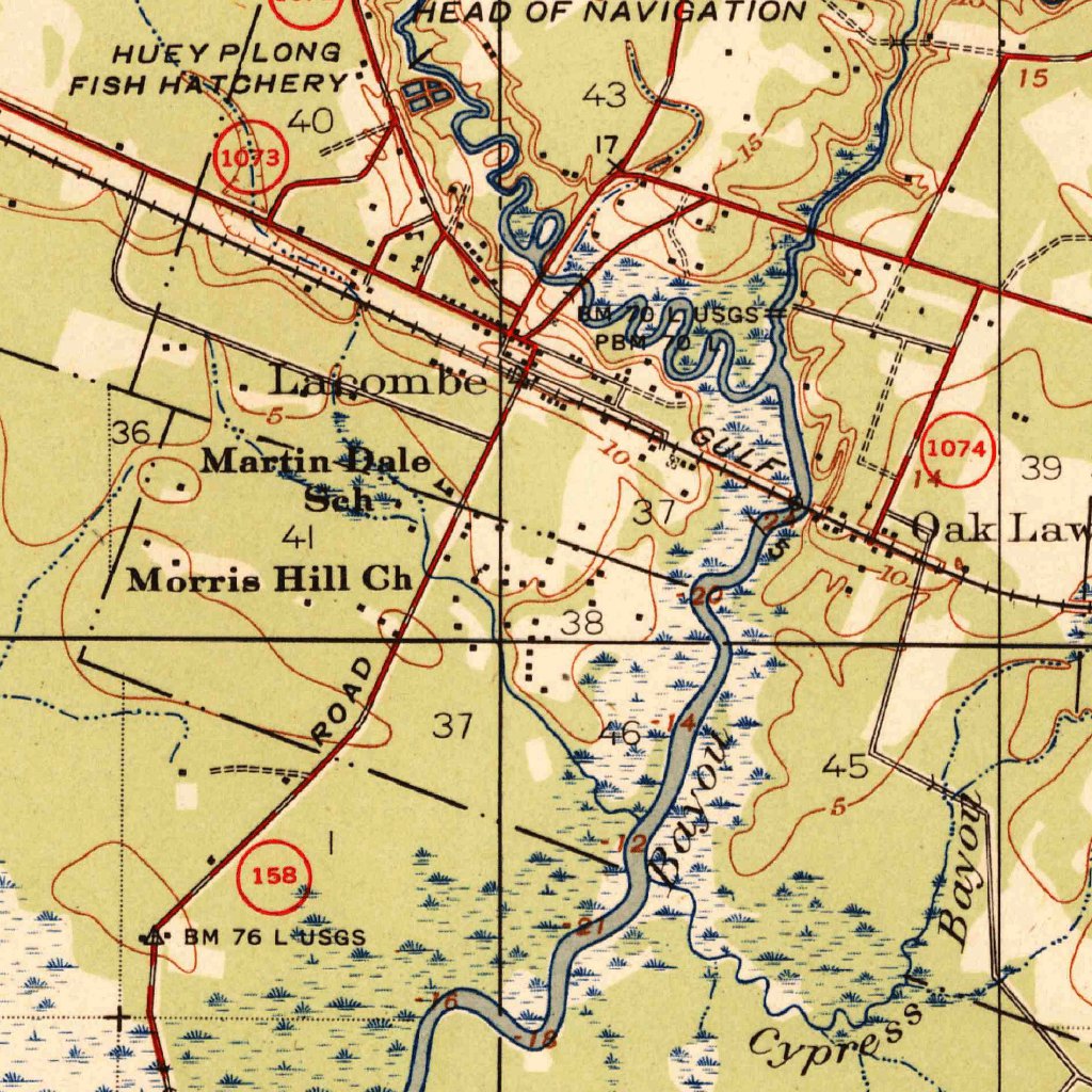 Slidell, LA-MS (1939, 62500-Scale) Map by United States Geological ...