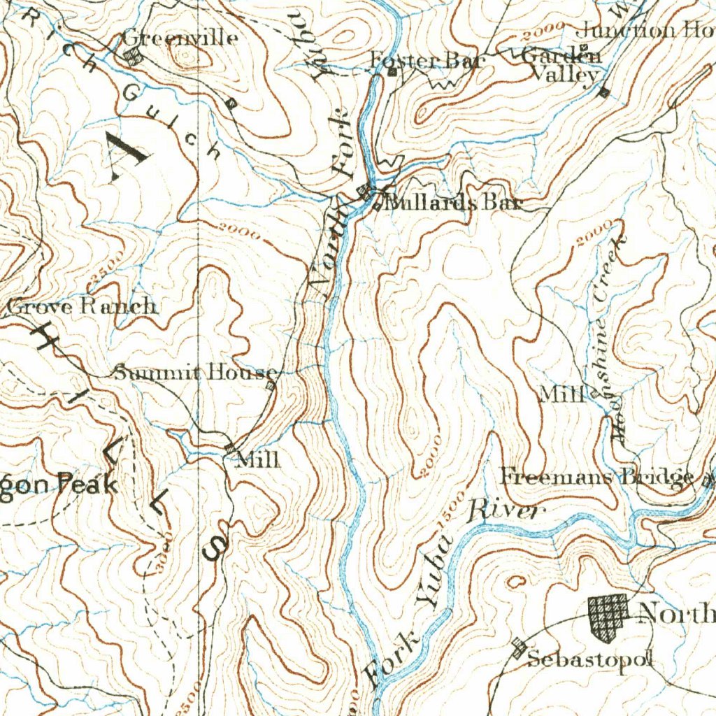 Smartsville, CA (1891, 125000-Scale) Map by United States Geological ...