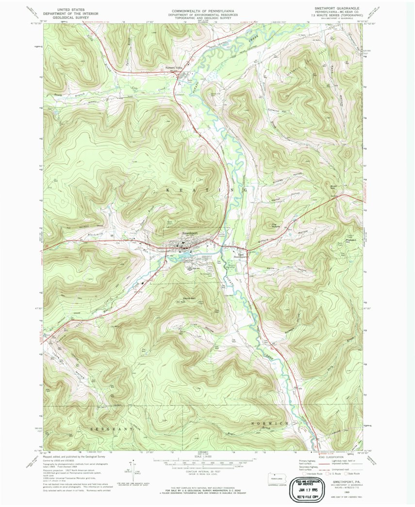 Smethport, PA (1969, 24000-Scale) Map by United States Geological ...