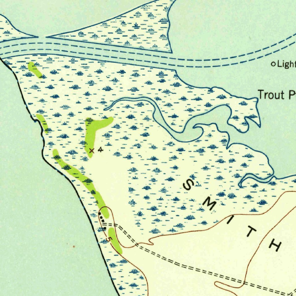 Smith Point, TX (1943, 24000-Scale) Map by United States Geological ...