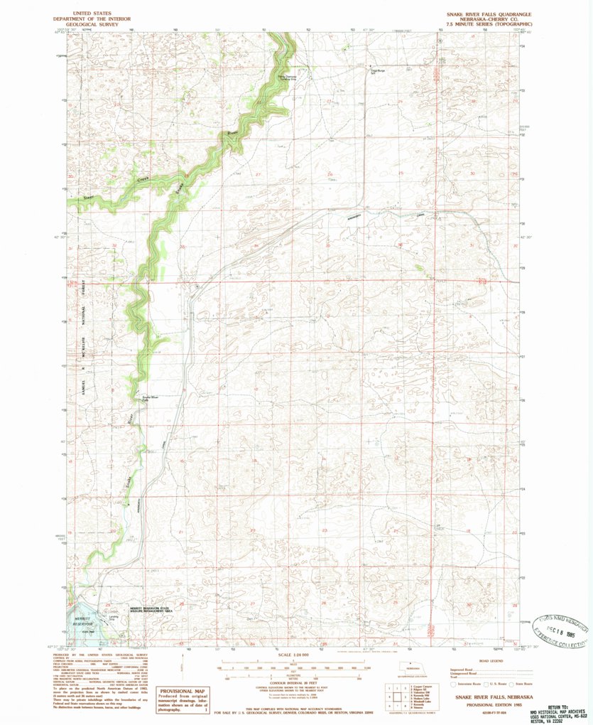 Snake River Falls, NE (1985, 24000-Scale) Map by United States ...