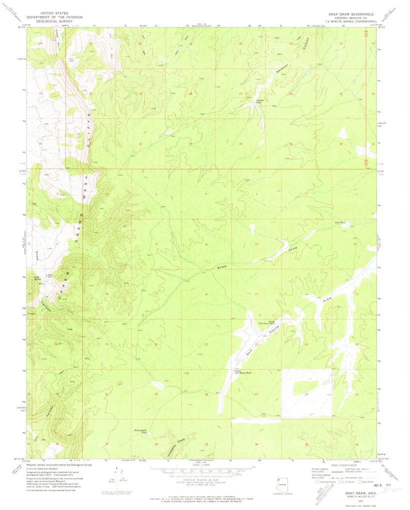 Snap Draw, AZ (1971, 24000-Scale) Map by United States Geological ...