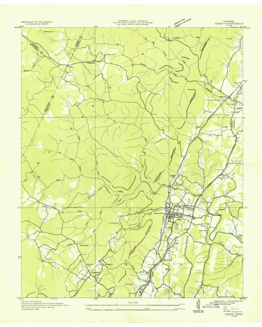 Soddy, TN (1935, 24000-Scale) Map by United States Geological Survey ...