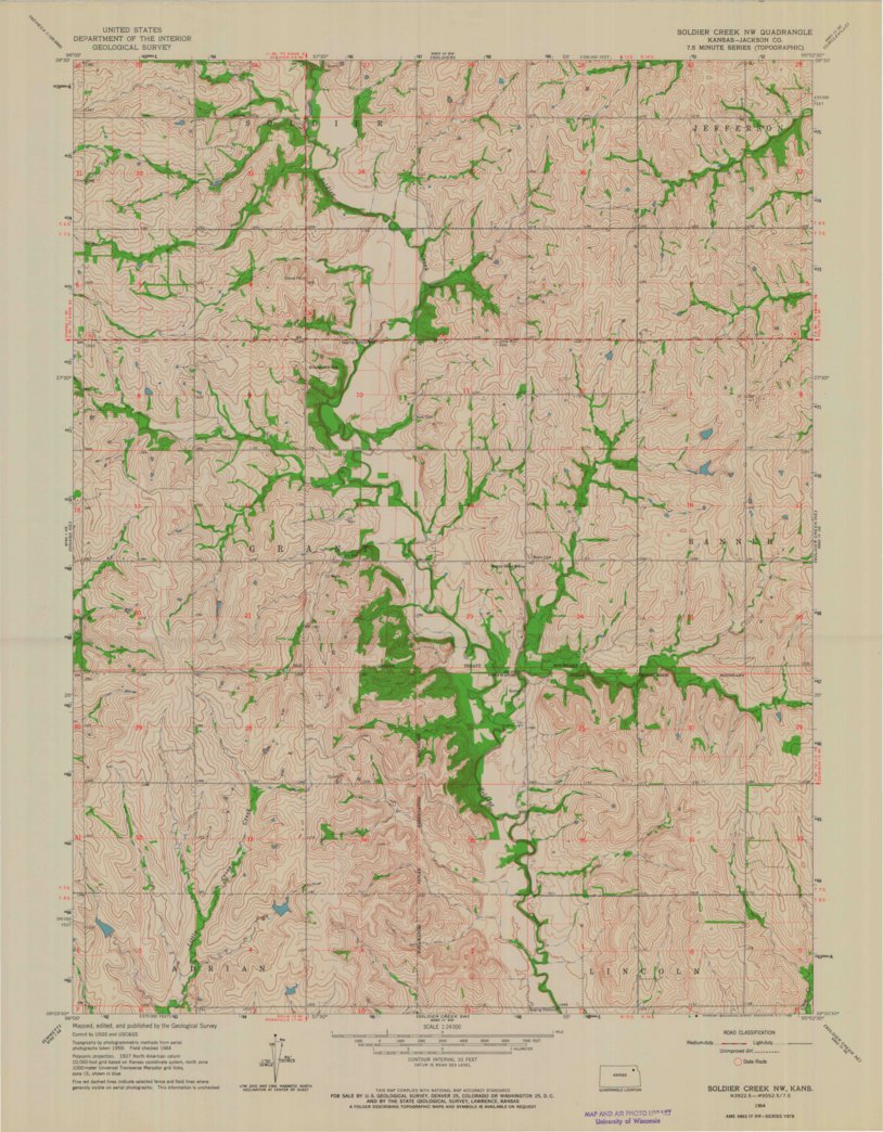 Soldier Creek NW, KS (1964, 24000-Scale) Map by United States ...