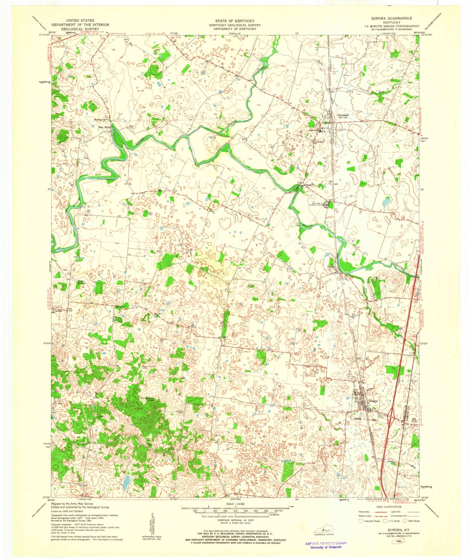 Sonora, KY (1961, 24000-Scale) Map by United States Geological Survey ...
