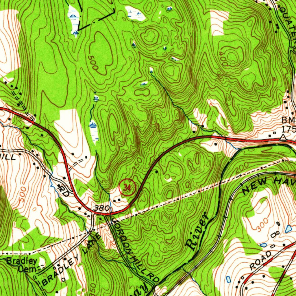 Southbury, CT (1953, 24000-Scale) Map by United States Geological ...