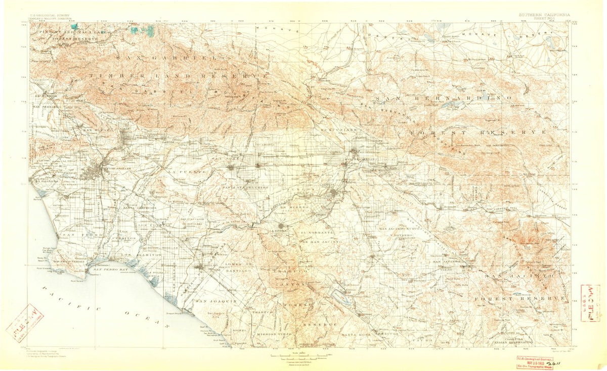 Southern California Sheet No. 1, CA (1901, 250000-Scale) Map by United ...