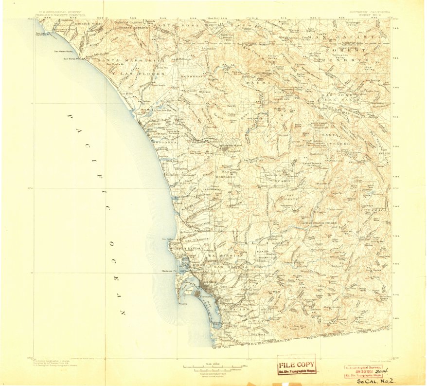 Southern California Sheet No. 2, CA (1904, 250000-Scale) Map by United ...