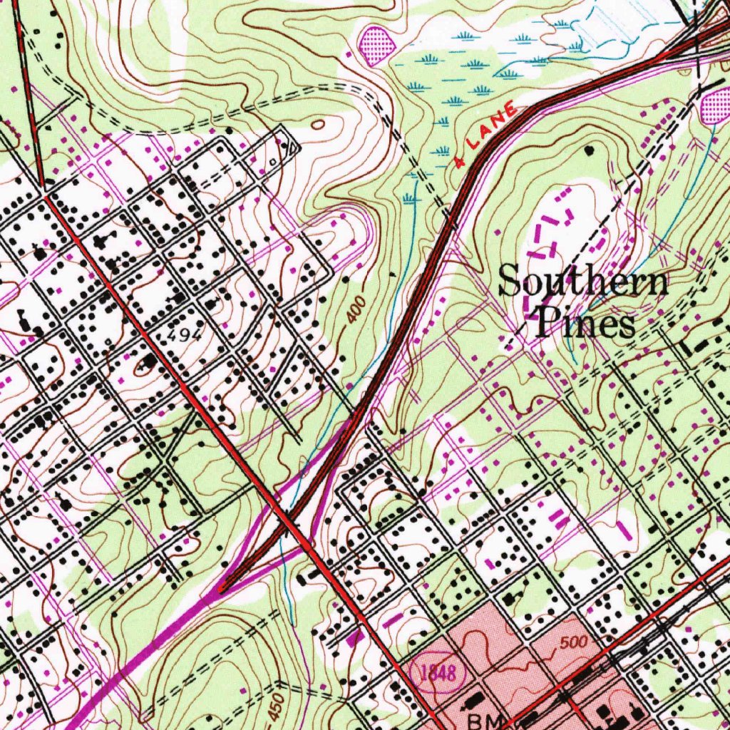 Southern Pines, NC (1957, 24000-Scale) Map by United States Geological ...