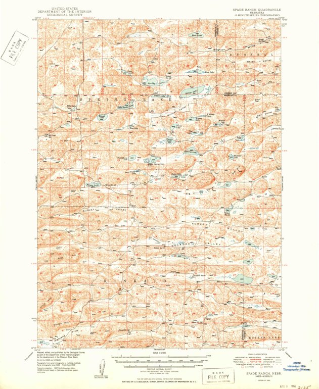 Spade Ranch, NE (1950, 62500-Scale) Map by United States Geological ...