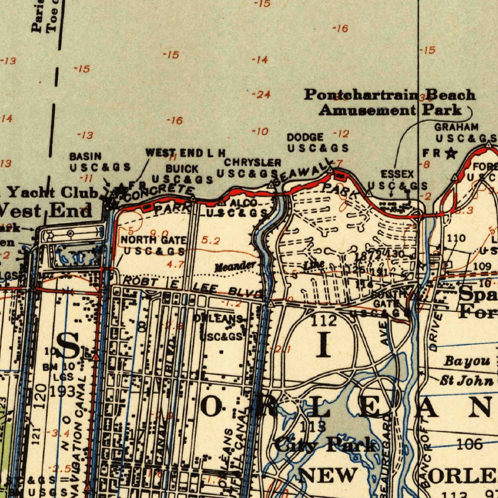 Spanish Fort, LA (1936, 62500-Scale) Map by United States Geological ...