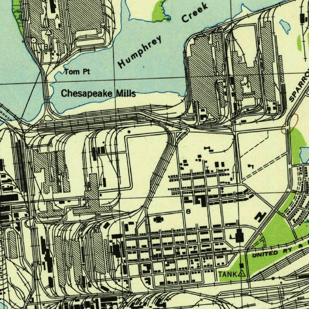 Sparrows Point, MD (1944, 31680-Scale) Map by United States Geological ...