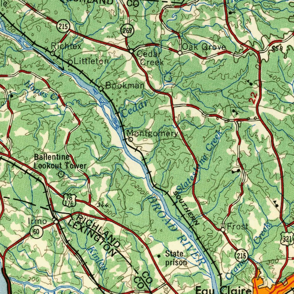 Spartanburg, SC-NC (1941, 250000-Scale) Map by United States Geological ...