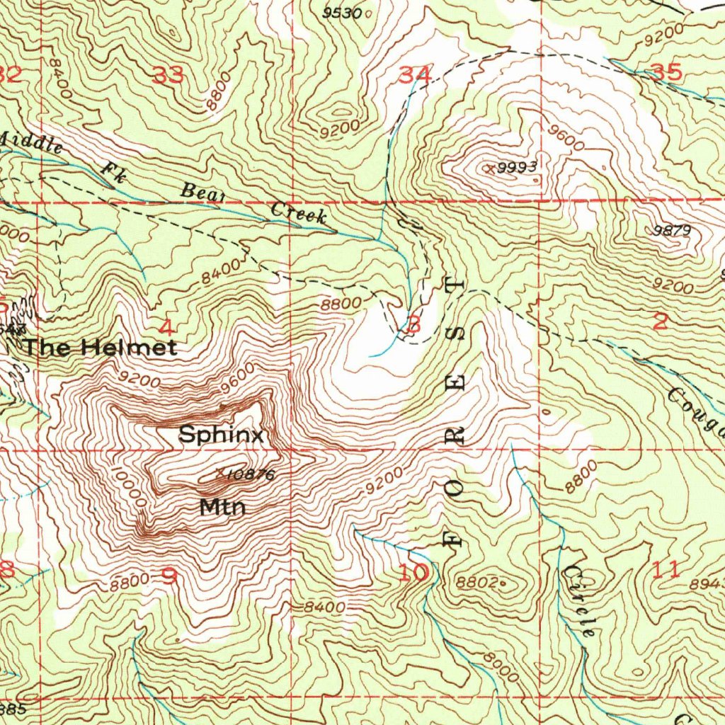 Sphinx Mountain, MT (1950, 62500-Scale) Map by United States Geological ...
