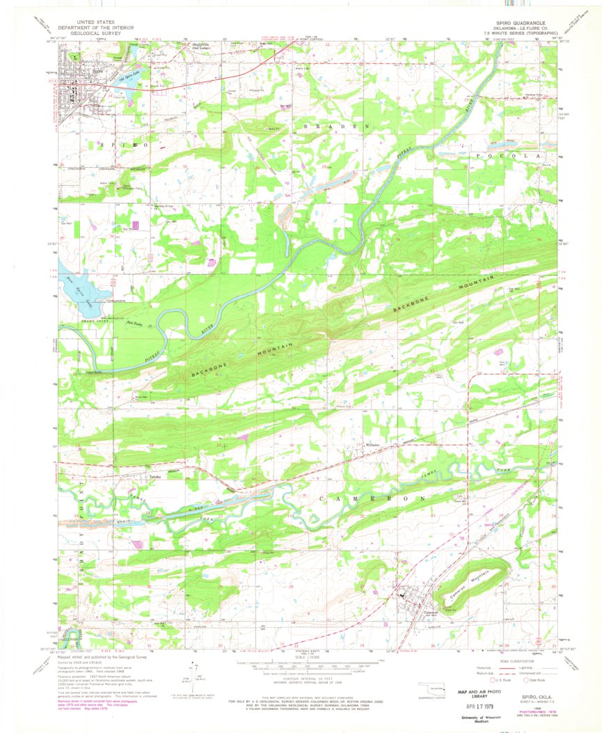Spiro, OK (1968, 24000-Scale) Map by United States Geological Survey ...