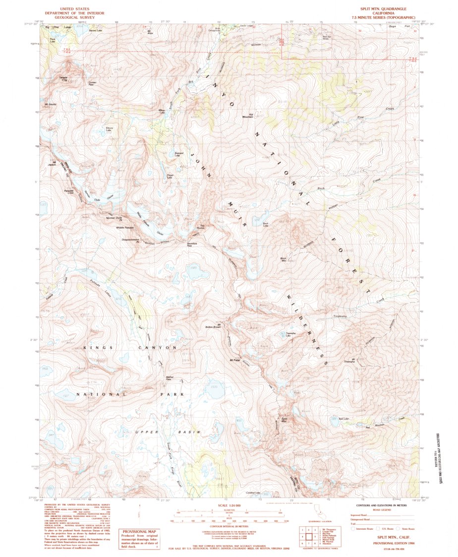 Split Mountain, CA (1984, 24000-Scale) Map by United States Geological ...