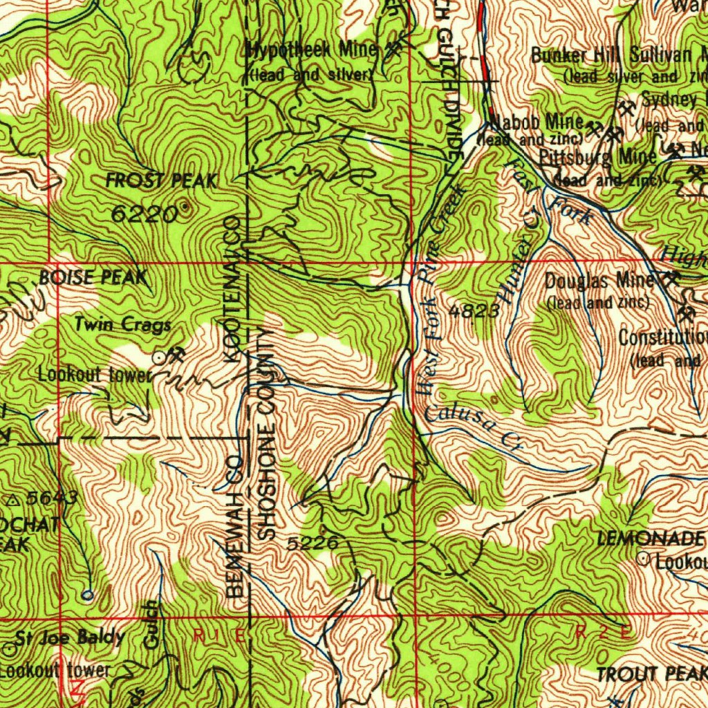 Spokane, WA-ID-MT (1958, 250000-Scale) Map by United States Geological ...