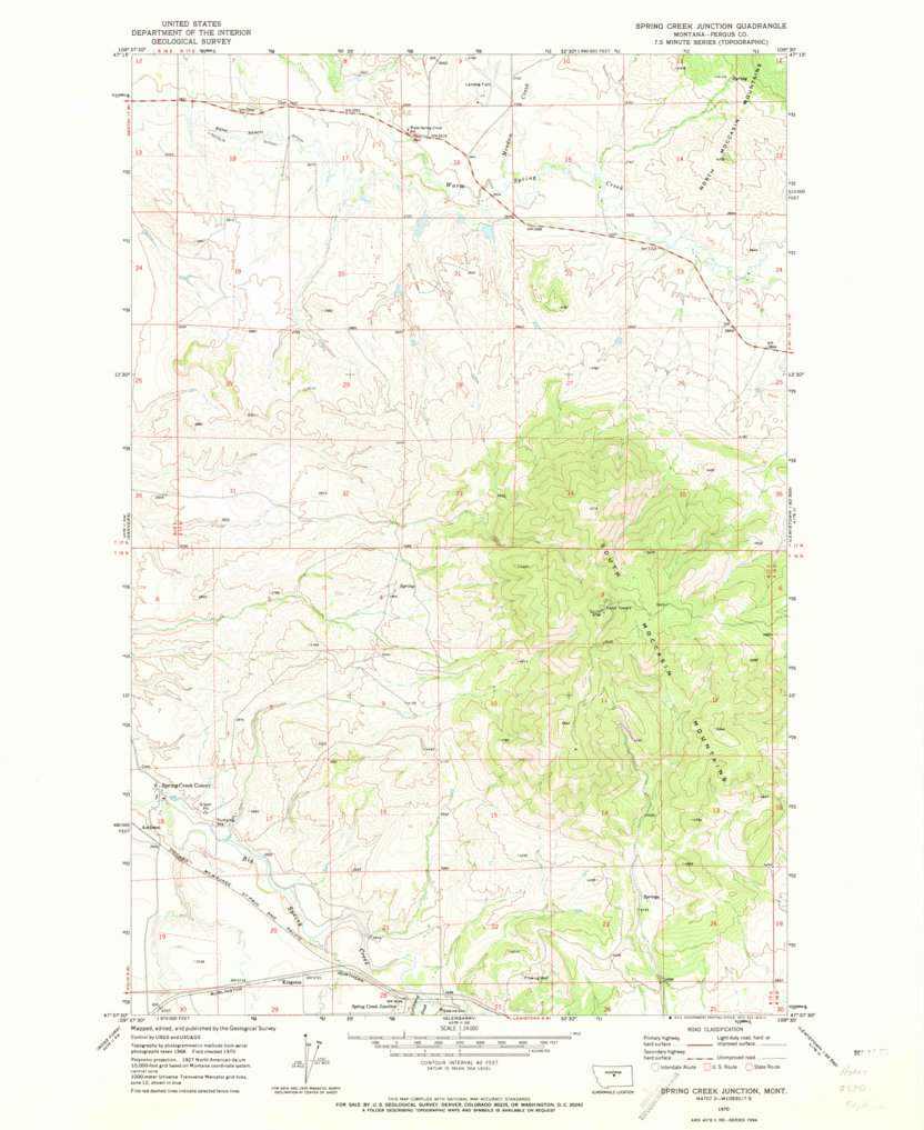 Spring Creek Junction, MT (1970, 24000-Scale) Map by United States ...