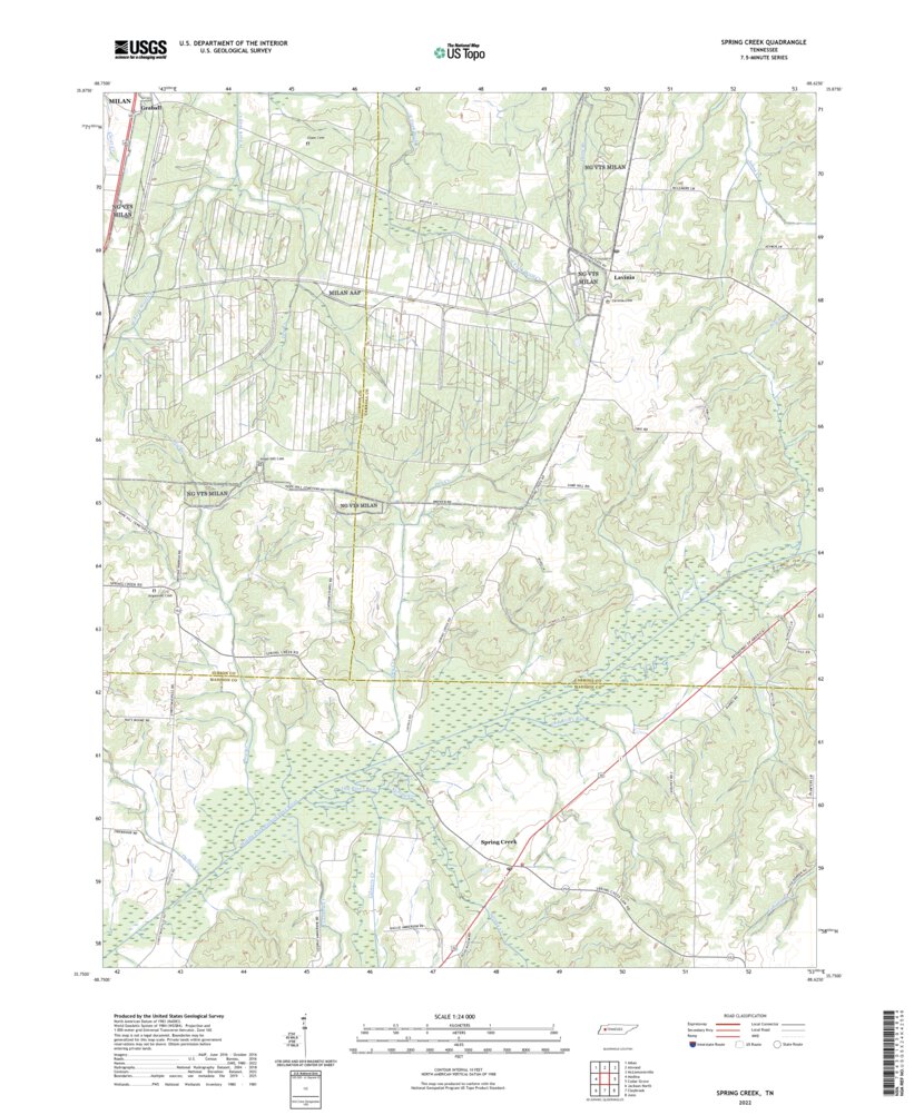 Spring Creek, TN (2022, 24000-Scale) Map by United States Geological ...