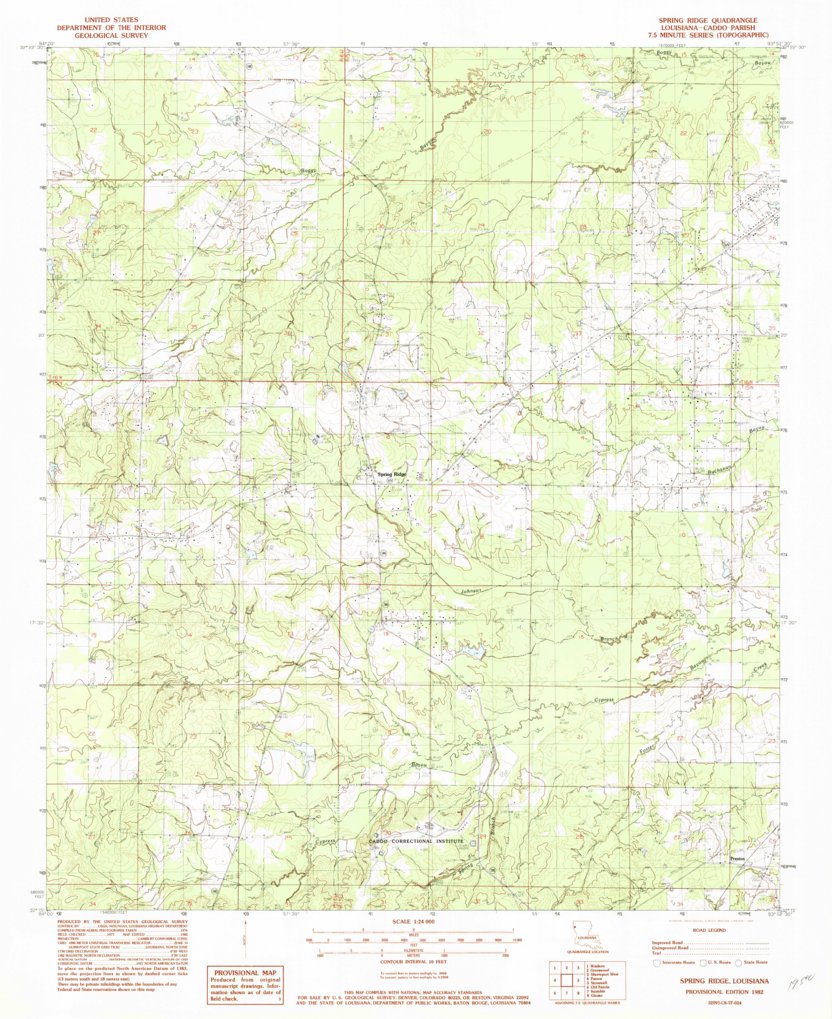 Spring Ridge, LA (1982, 24000-Scale) Map by United States Geological ...