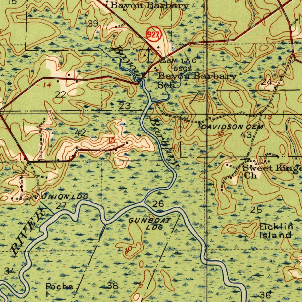 Springfield, LA (1939, 62500-Scale) Map by United States Geological ...