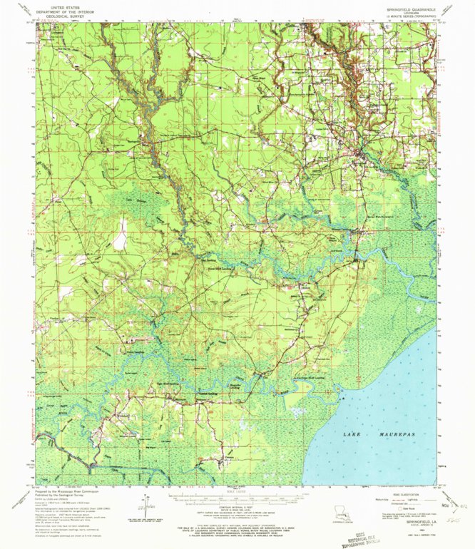 Springfield, LA (1963, 62500-Scale) Map by United States Geological ...