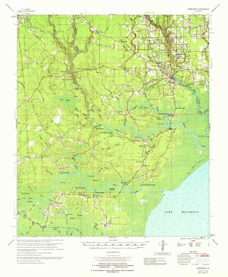 Springfield, LA (1965, 62500-Scale) Map by United States Geological ...