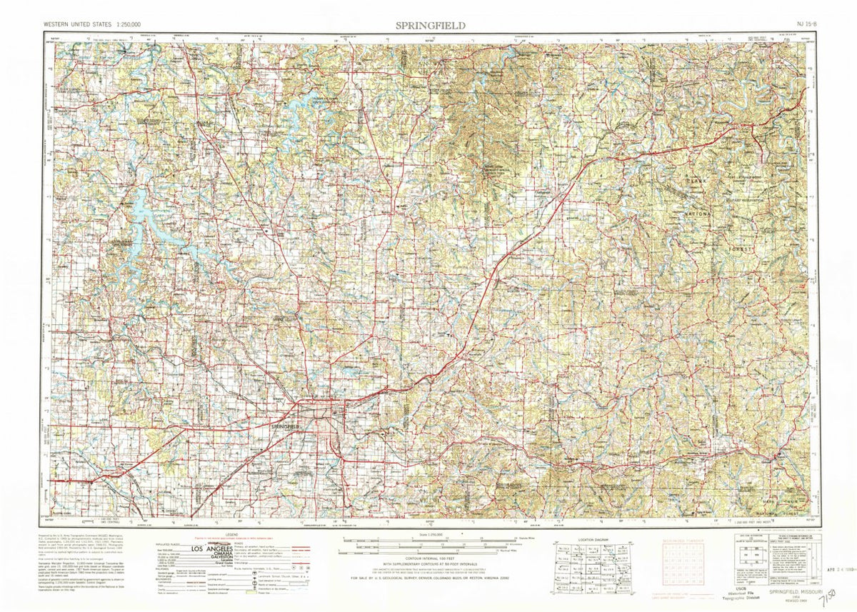Springfield, MO (1954, 250000-Scale) Map by United States Geological ...