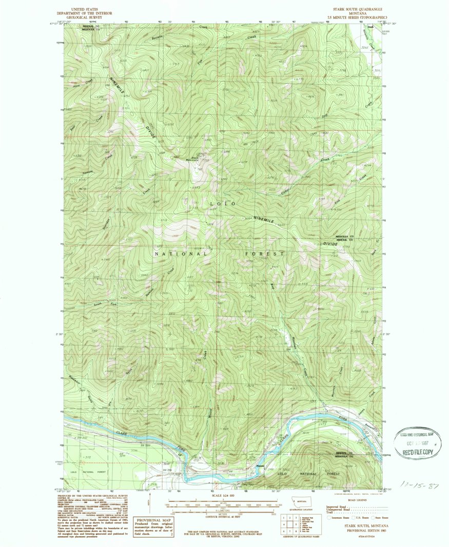 Stark South, MT (1983, 24000-Scale) Map by United States Geological ...