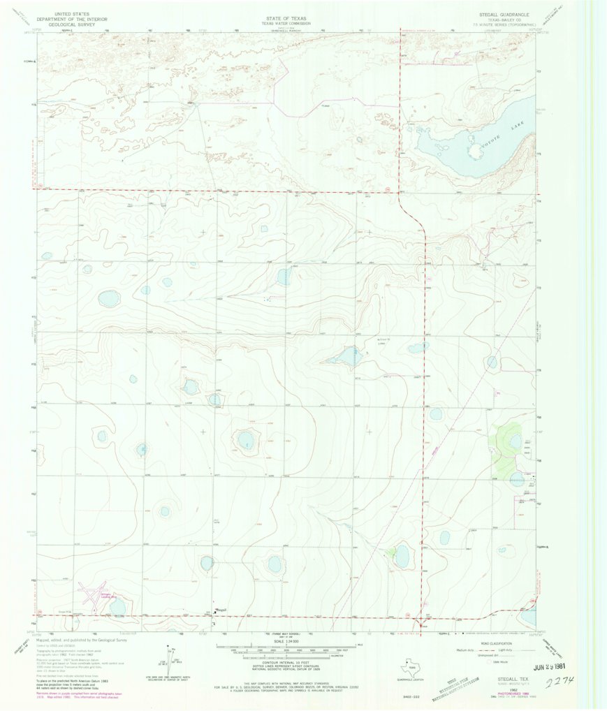 Stegall, TX (1962, 24000-Scale) Map by United States Geological Survey ...