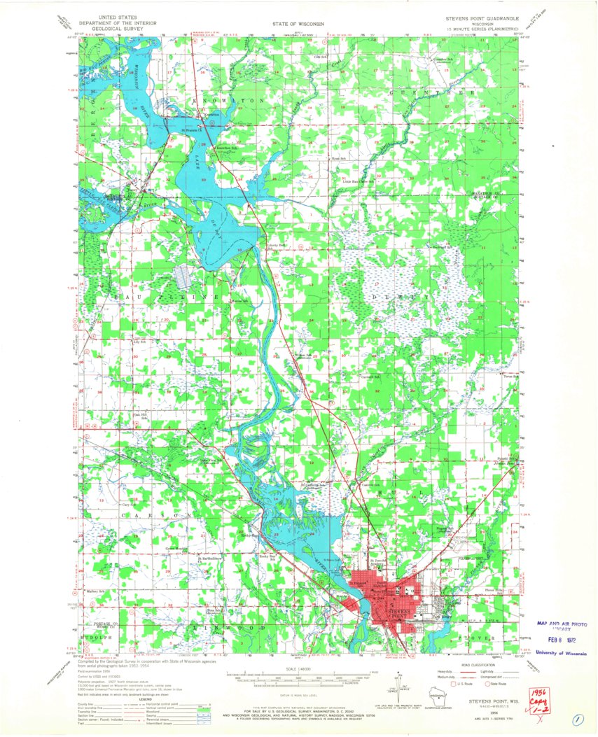 Stephens Point, WI (1956, 48000-Scale) Map by United States Geological ...