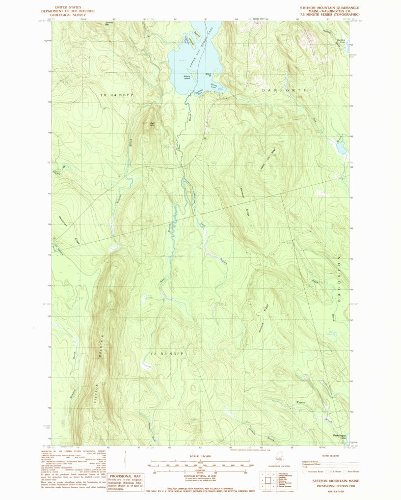 Stetson Mountain, ME (1988, 24000-Scale) Map by United States ...