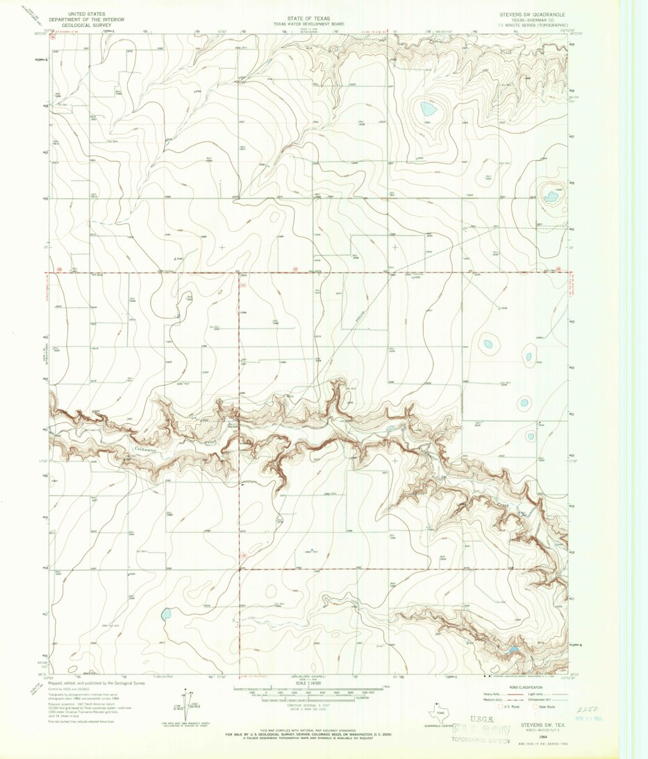 Stevens SW, TX (1964, 24000-Scale) Map by United States Geological ...