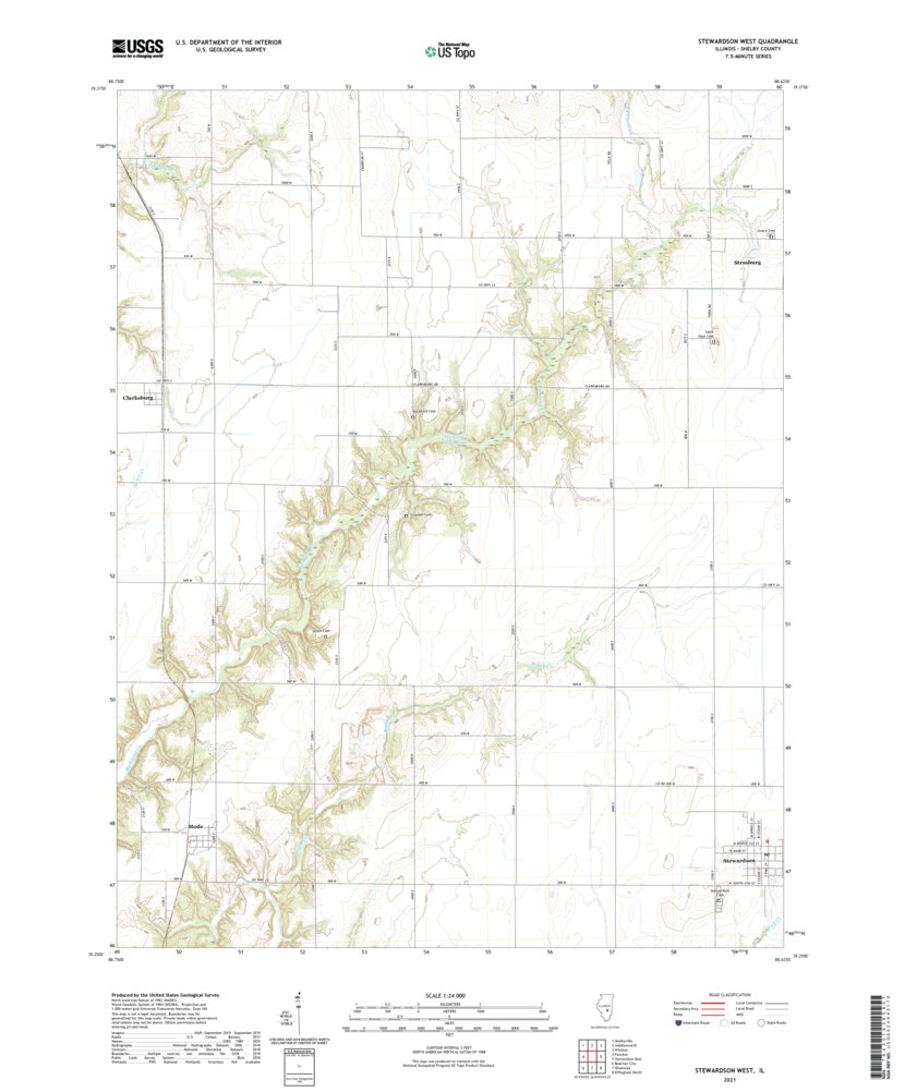 Stewardson West, IL (2021, 24000-Scale) Map by United States Geological ...
